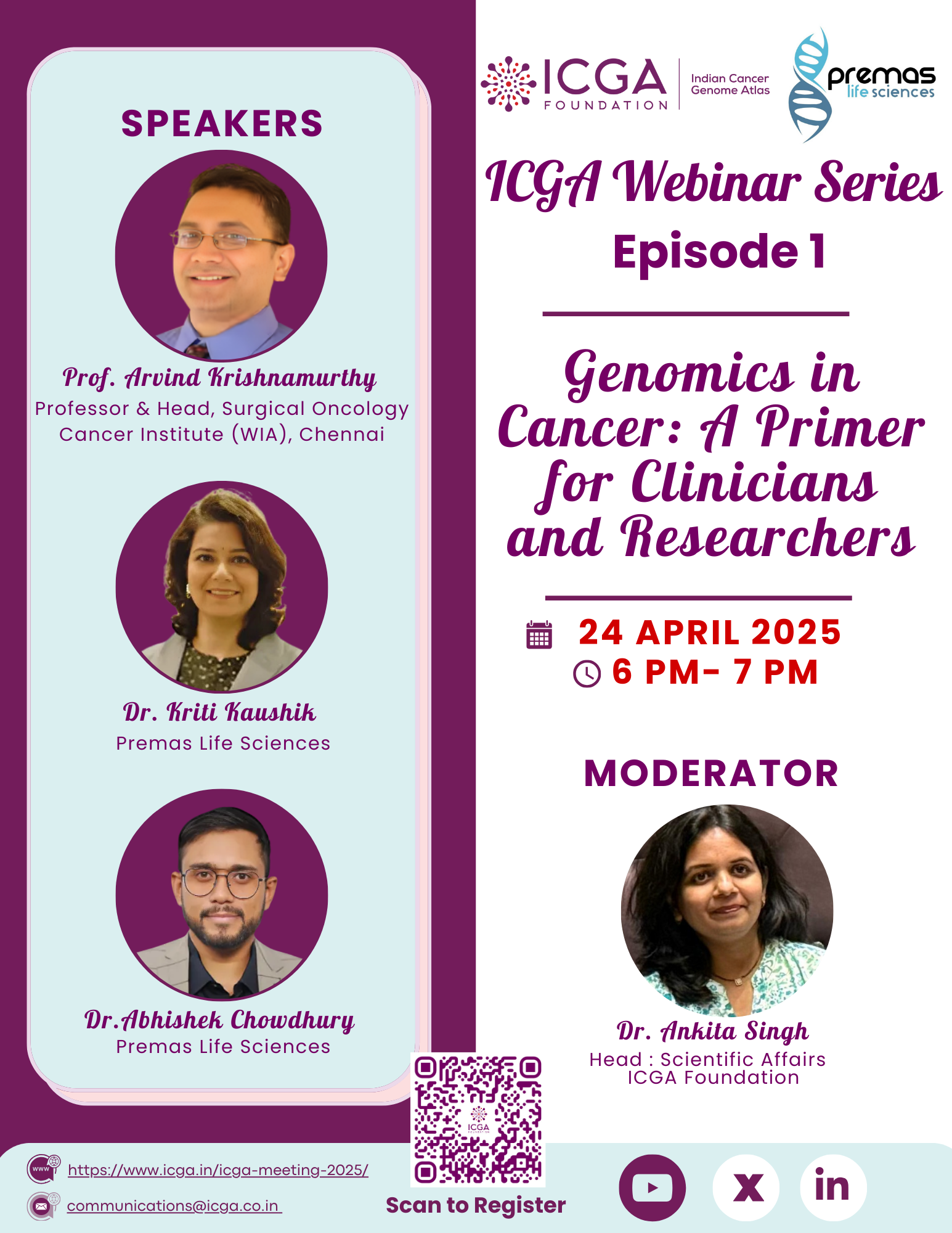 ICGA Webinar Series – Indian Cancer Genome Atlas: Mapping India’s ...