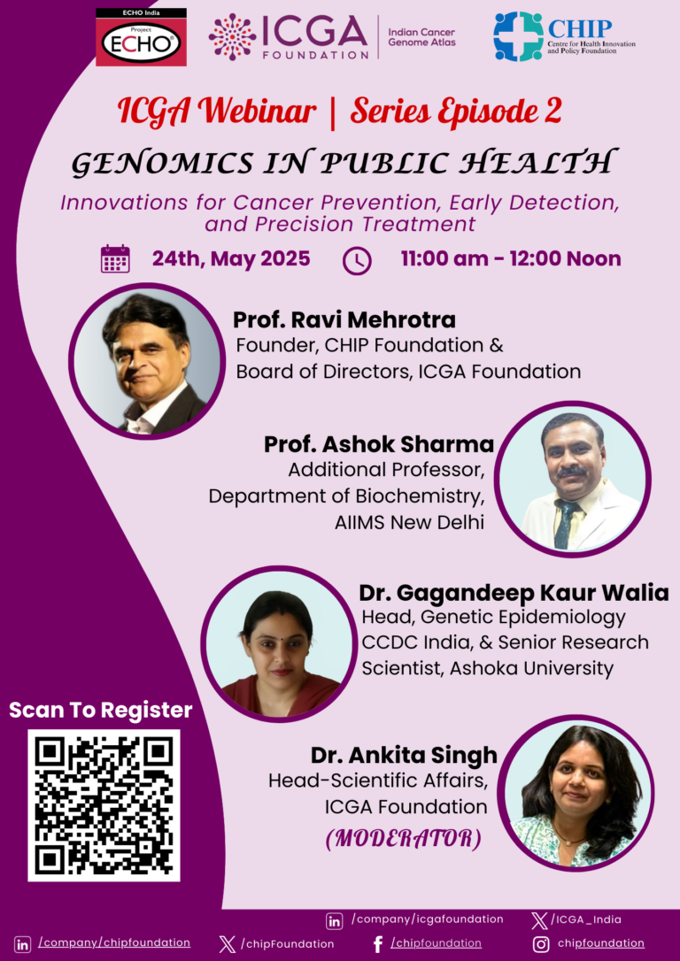 ICGA Webinar Series – Indian Cancer Genome Atlas: Mapping India’s ...